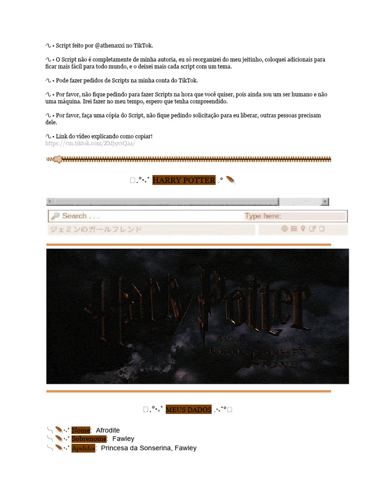 Script Base - DR Harry Potter | PDF