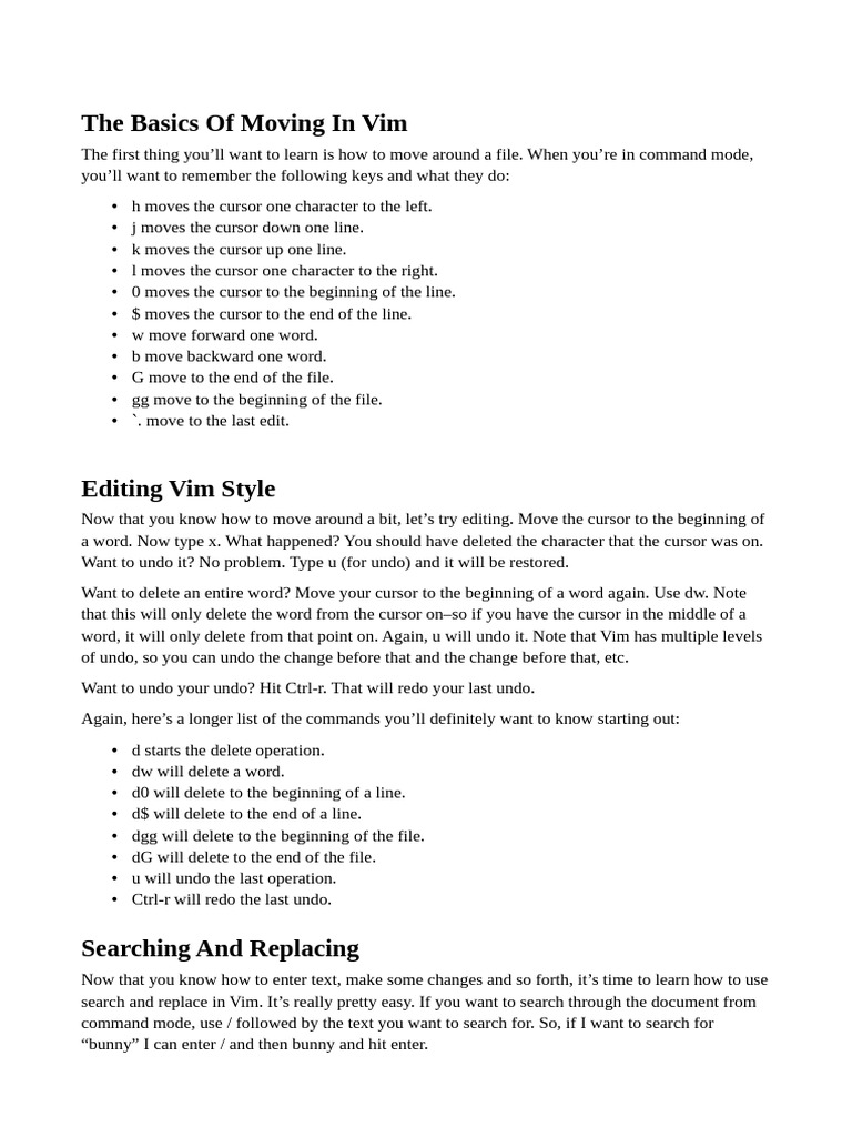 Vim Command Line | PDF