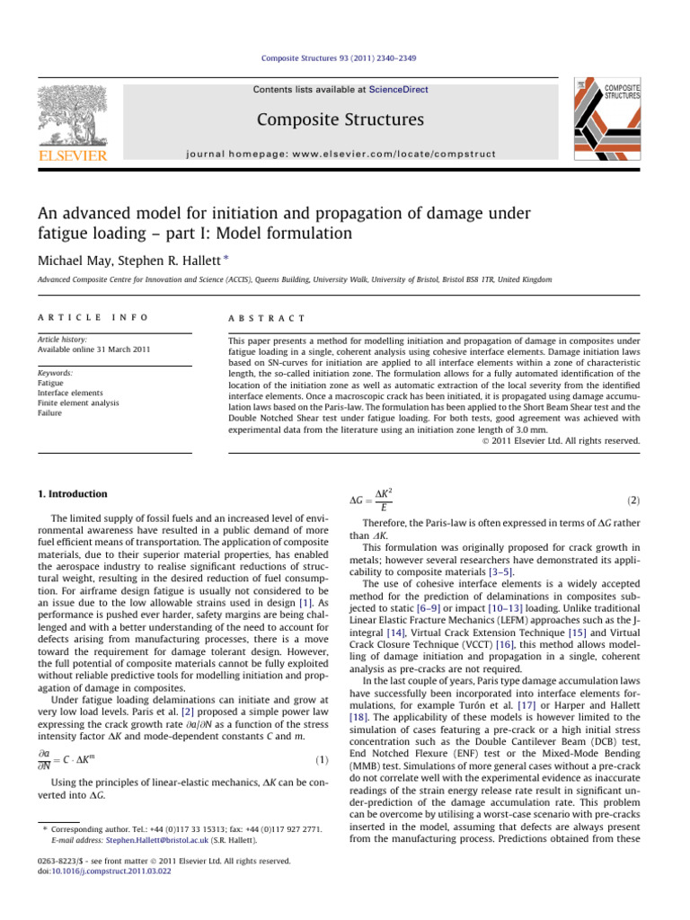 An Advanced Model For Initiation and Propagation of Damage Under ...
