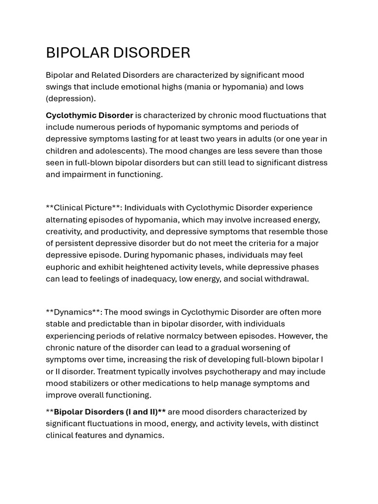Bipolar Disorder | PDF