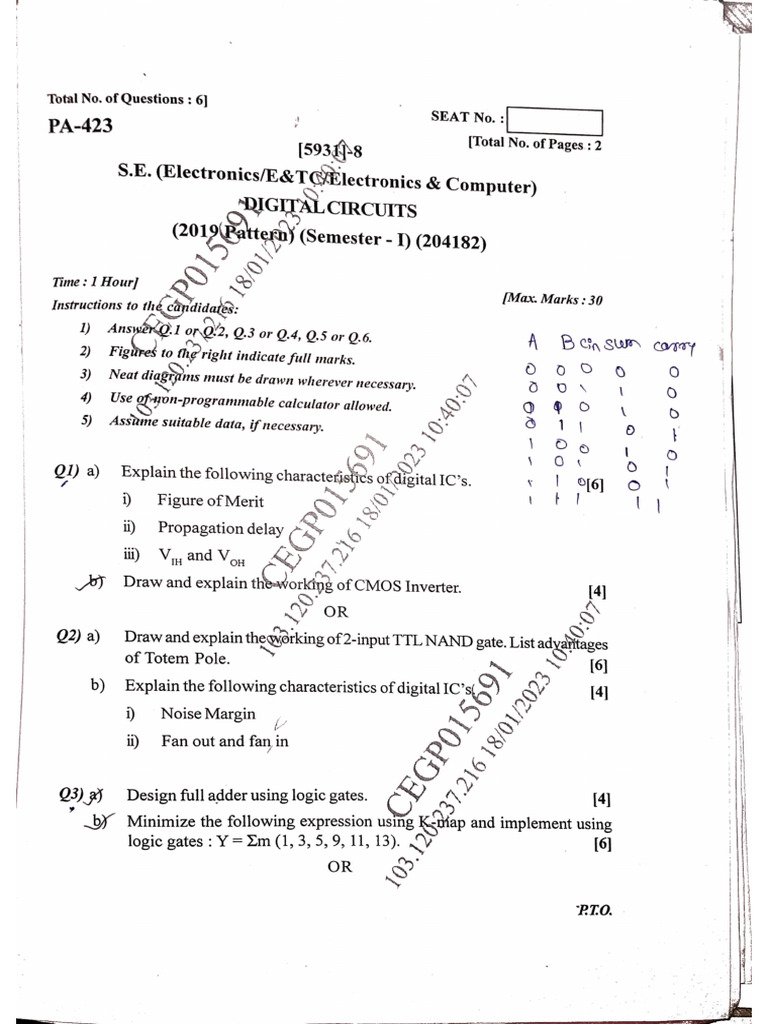 SE E&TC all question papers-1 | PDF