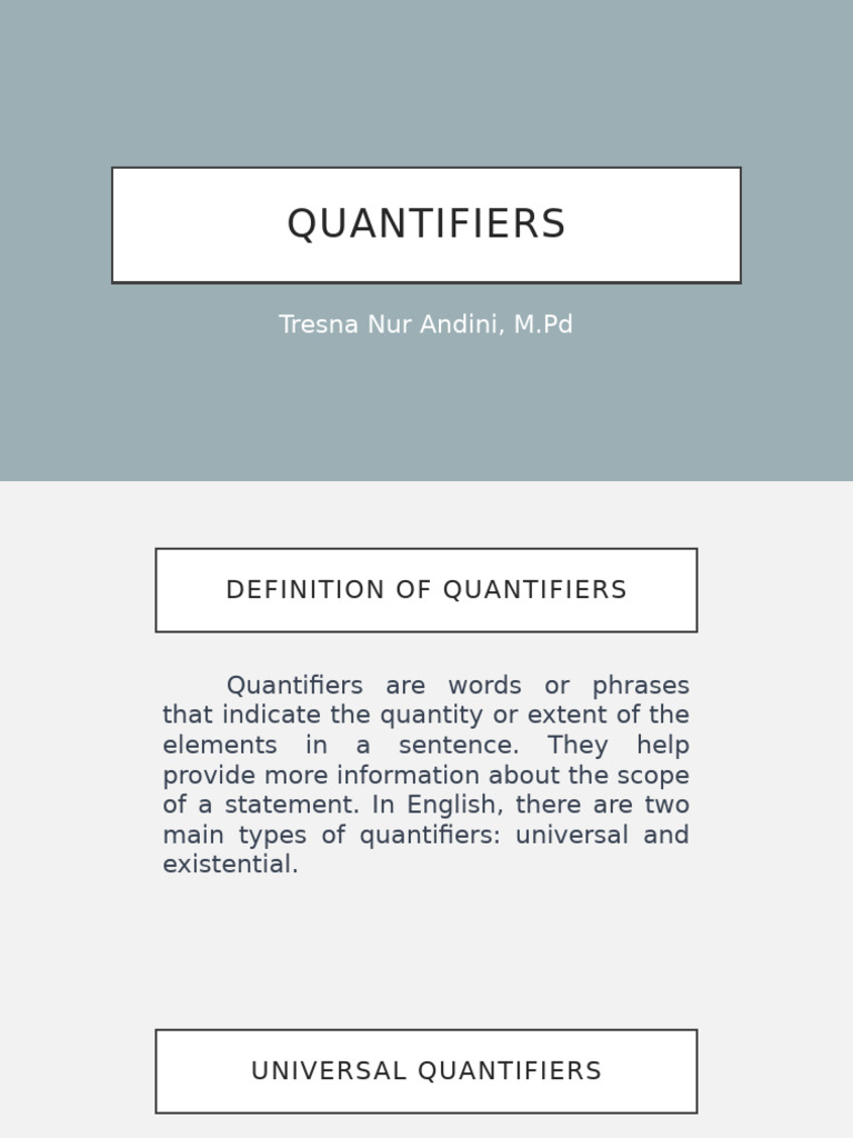 Quantifiers | PDF