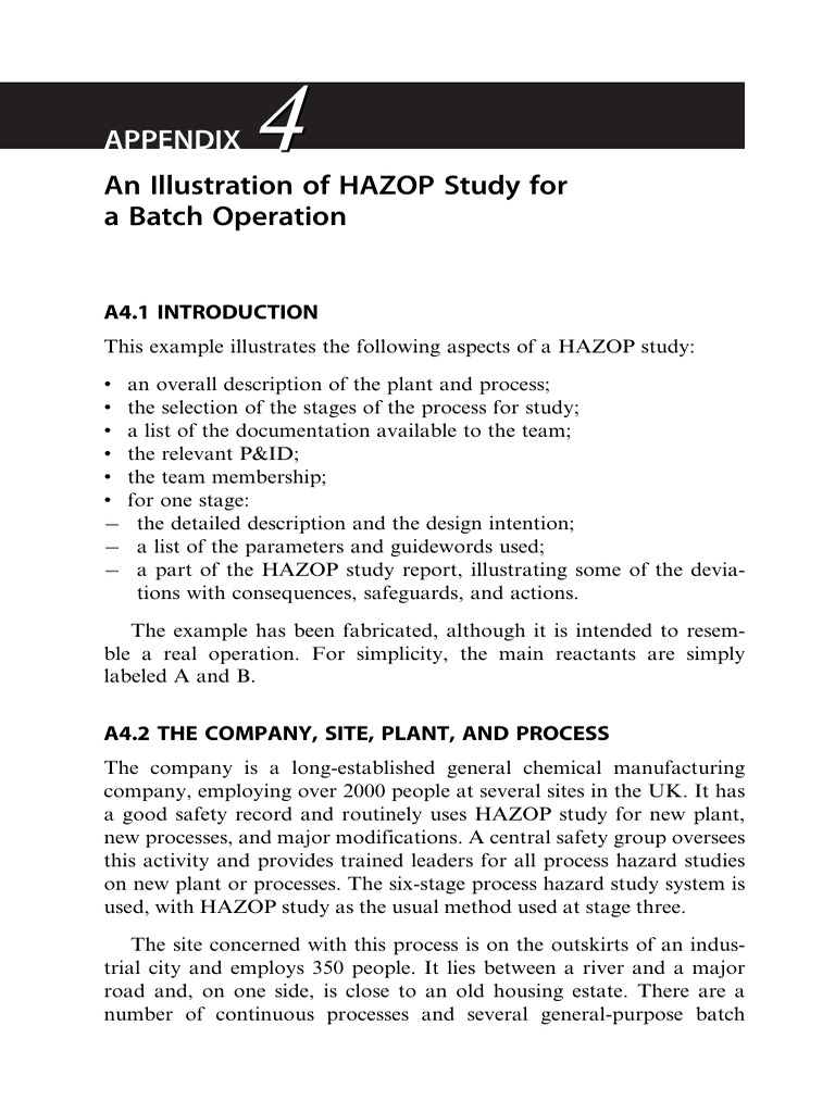 Appendix 4 - An Illustration of HAZOP Study For A - 2015 - HAZOP Guide ...
