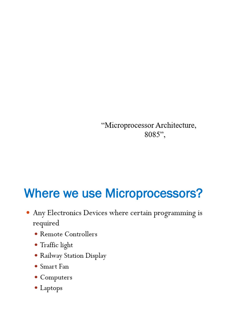 01 - Introduction To Microprocessors | PDF | Central Processing Unit | Assembly Language