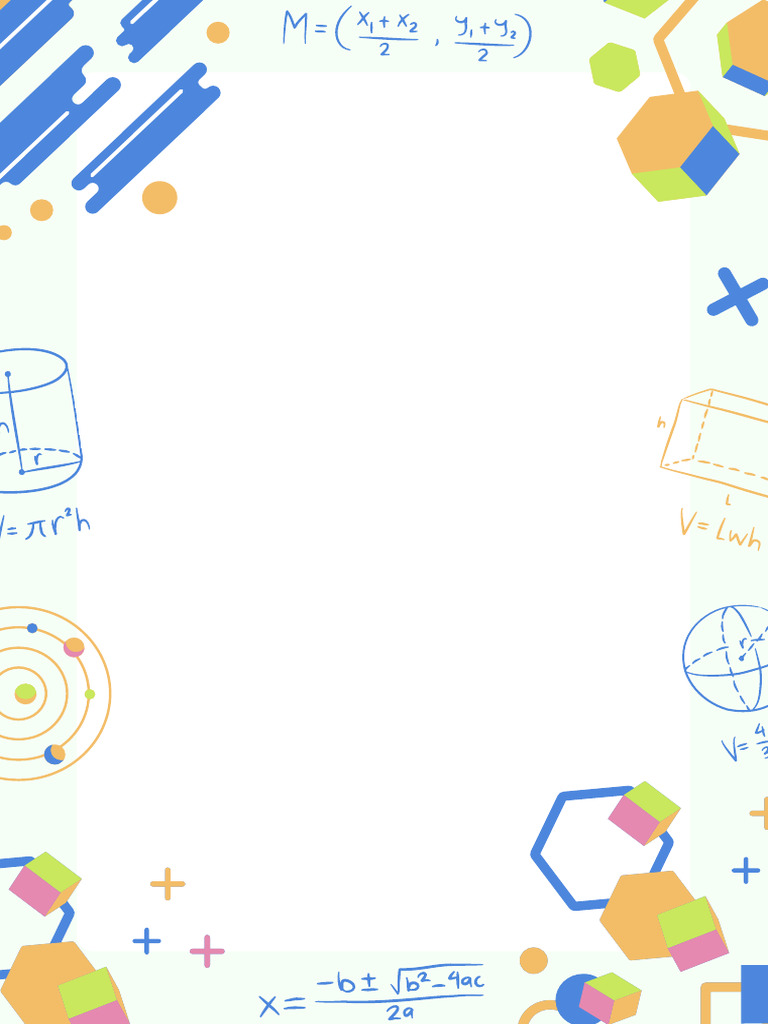 Blue Yellow Geometric Abstract Math Page Border | PDF