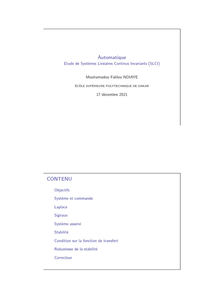 Cours Automatique Imp | PDF