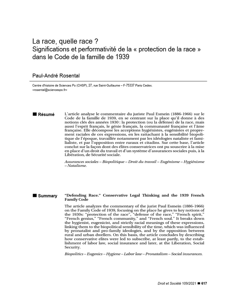La Race Quelle Race | PDF