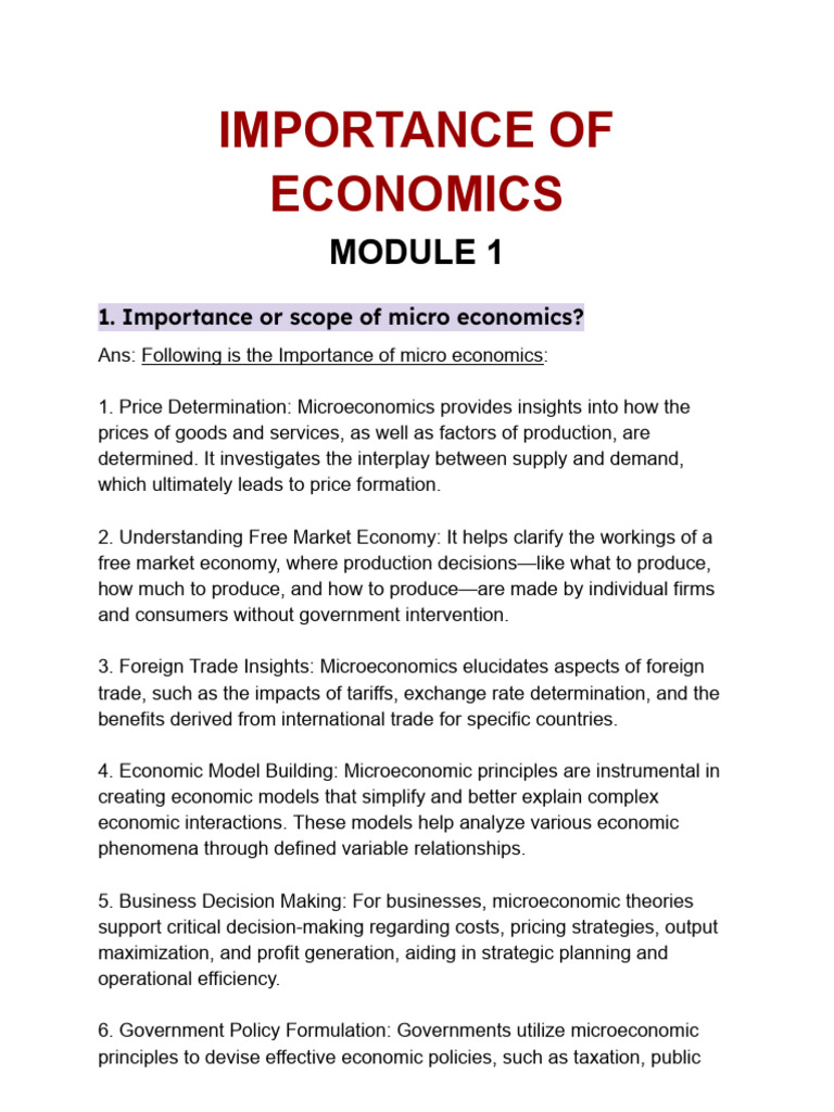 Final Eco Notes | PDF
