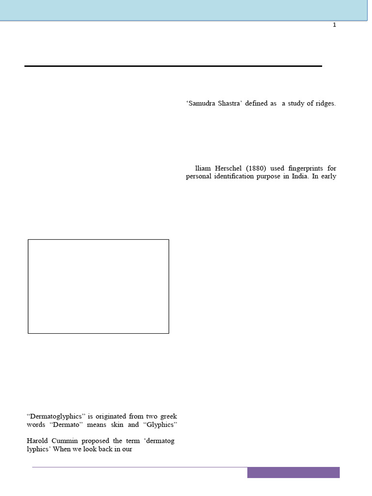 Dermatoglyphics An Overview | PDF