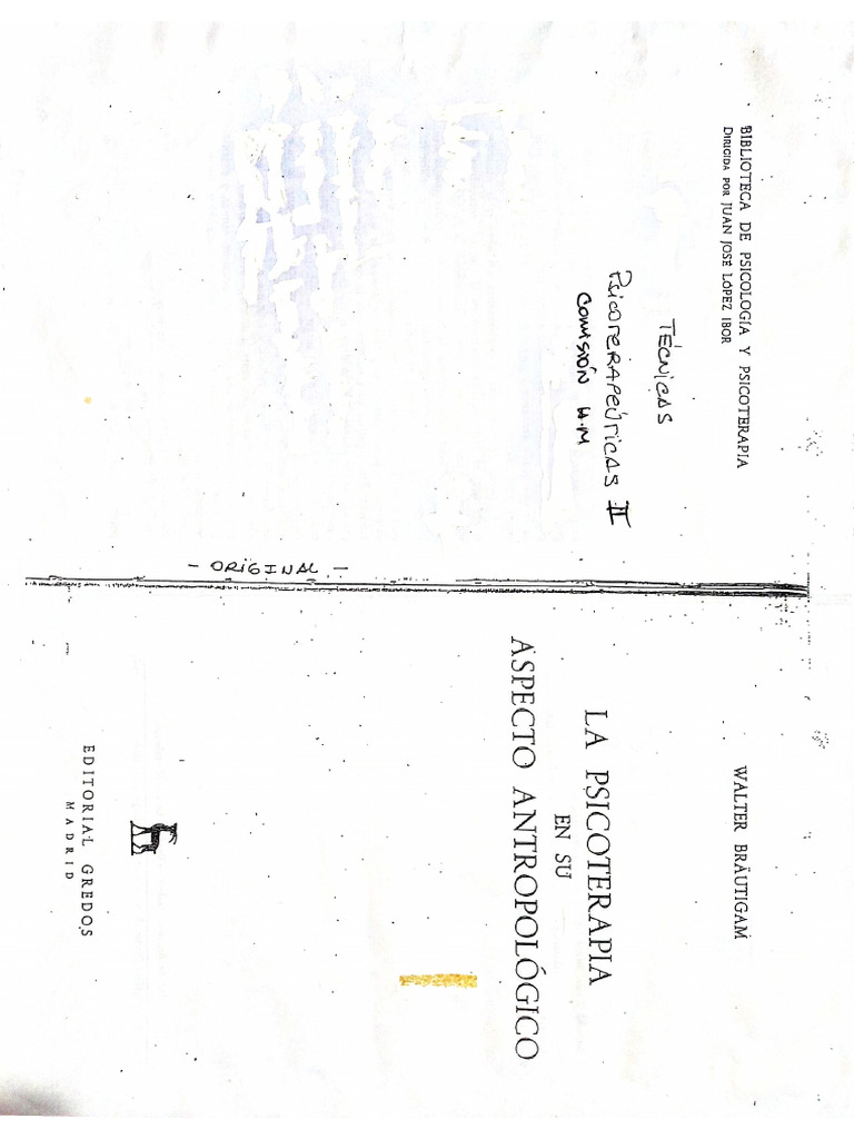 Bräutigam - La Psicot en Su ASP Antropol - Pról - 1 Introd y 2 | PDF