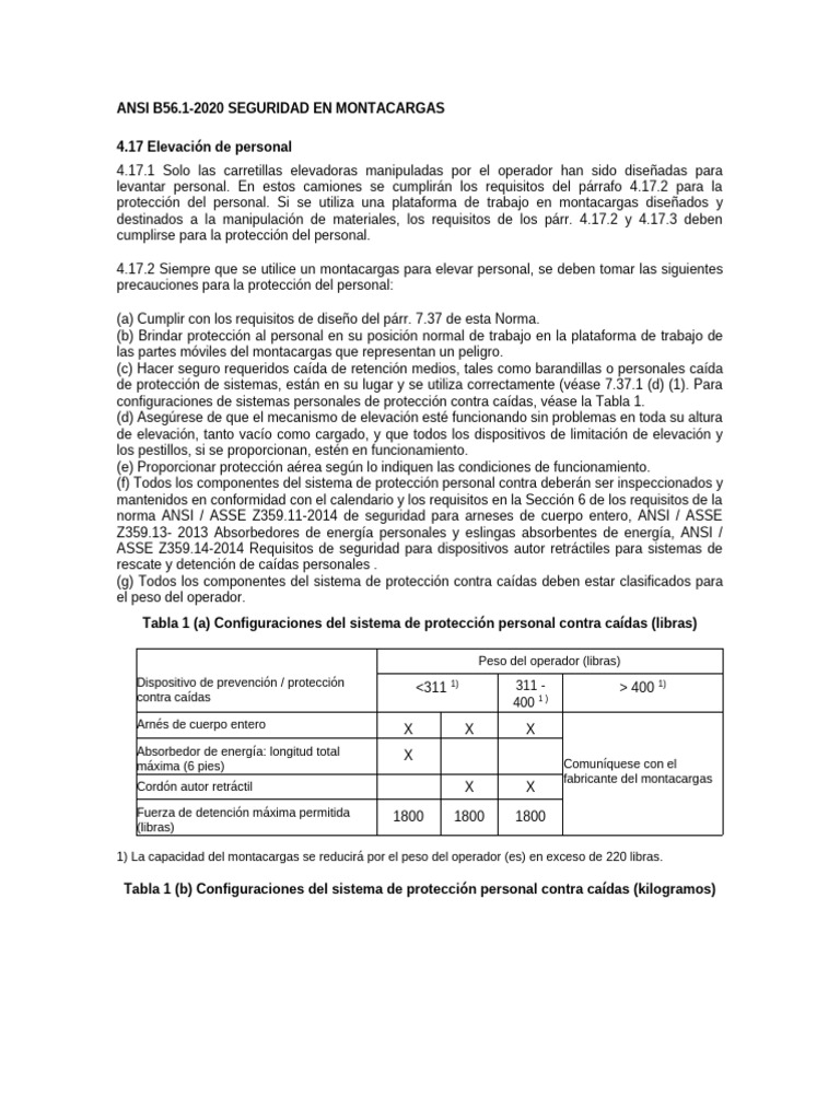 Ansi B56 Montacargas - Canastillas Ta | PDF | Máquina elevadora | Tecnología