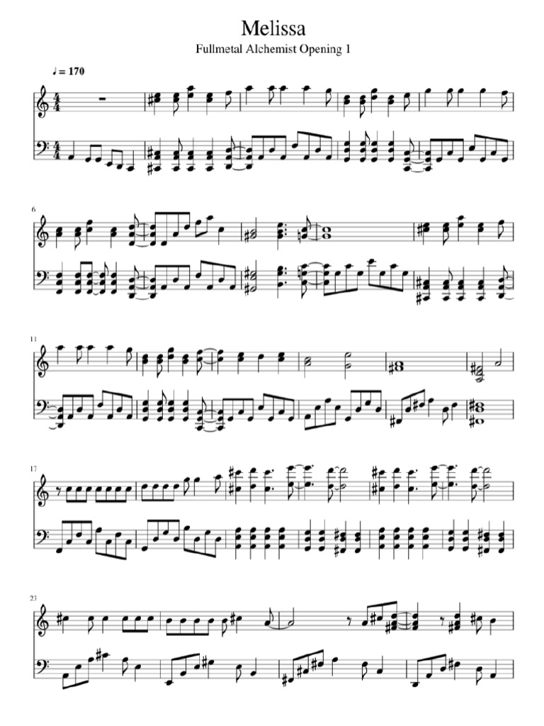 Fullmetal Alchemist - Melissa- opening 1 | PDF