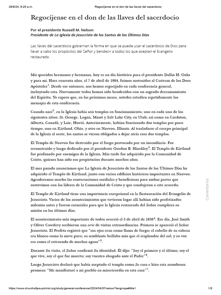 Regocíjense en El Don de Las Llaves Del Sacerdocio | PDF