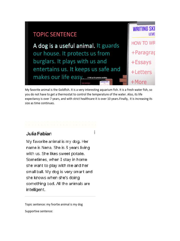 My Favorite Animal is the Goldfish | PDF