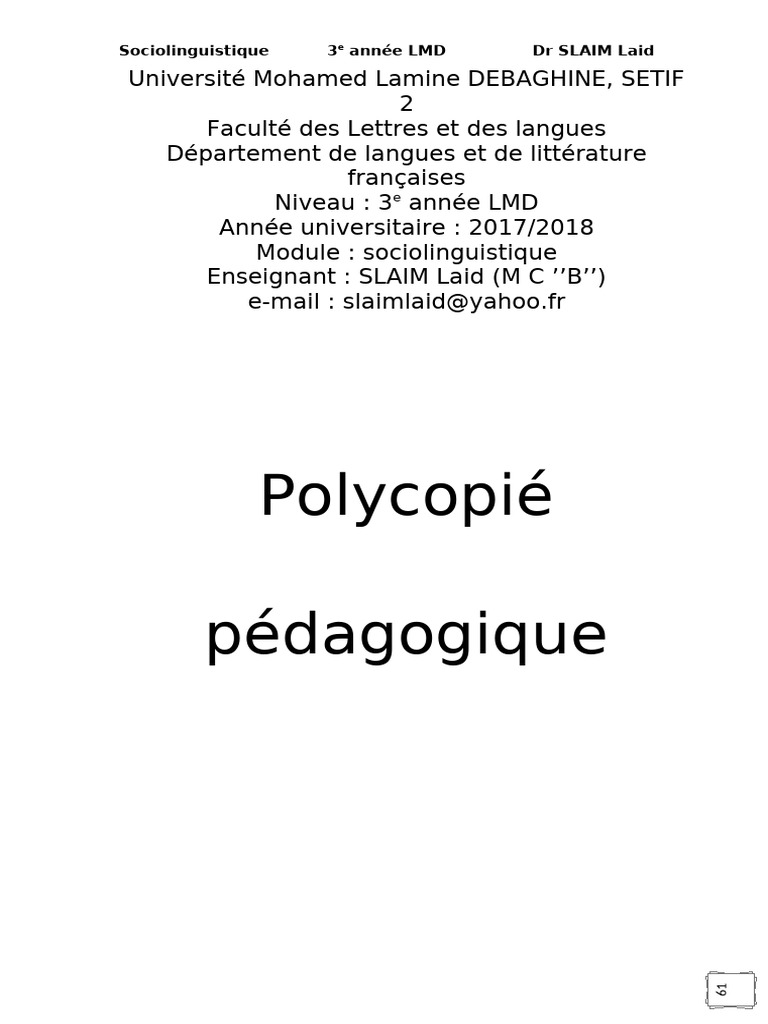 Polycopié | PDF
