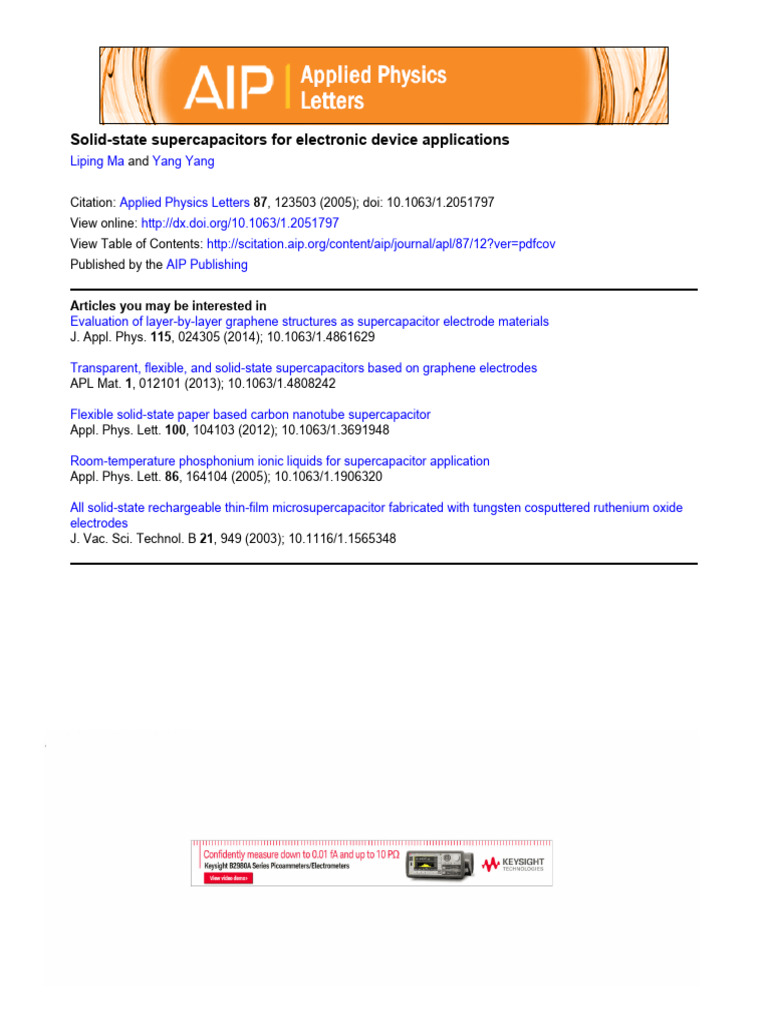 Solid State Supercapacitors For Electronic Device Applications Pdf
