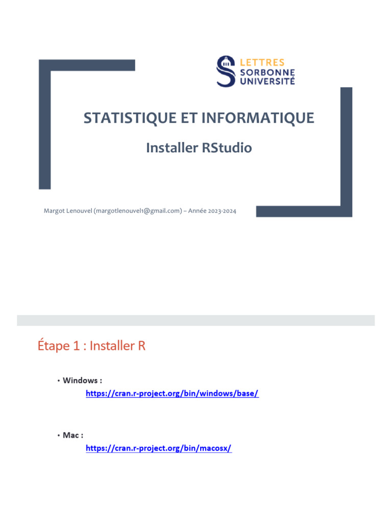 Installer RStudio | PDF