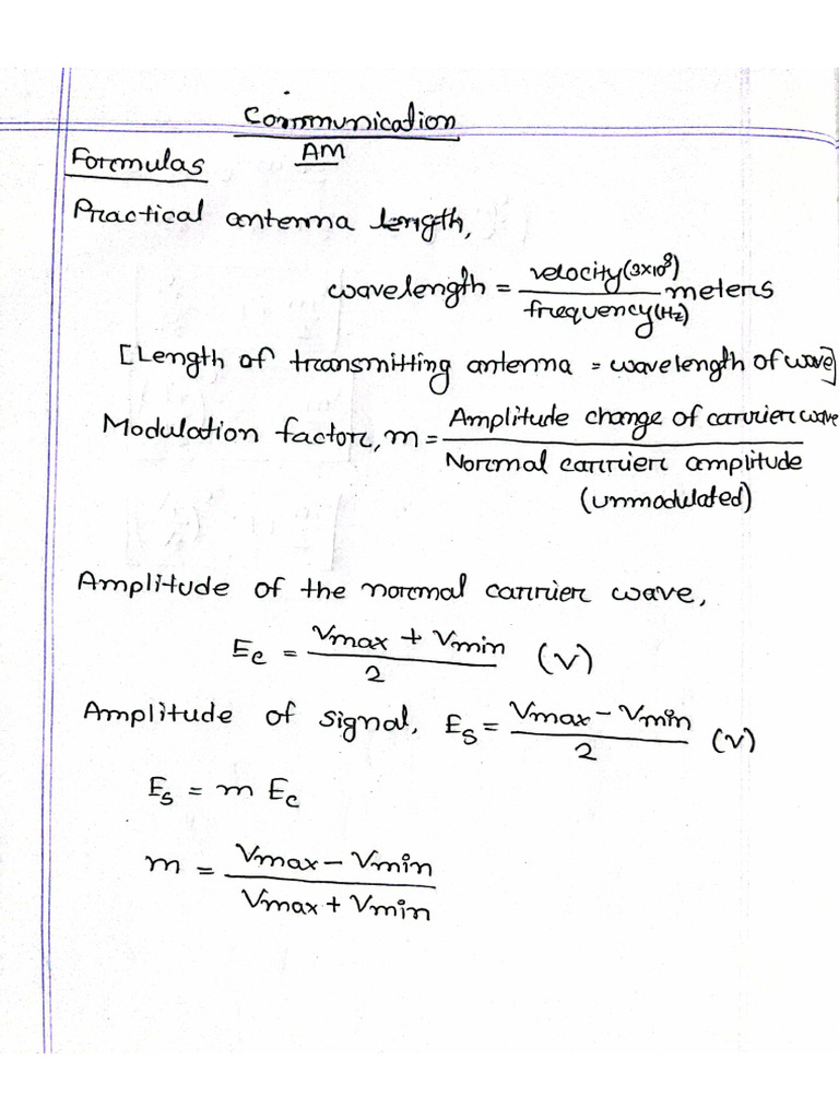 AM FM Formulas 1 | PDF