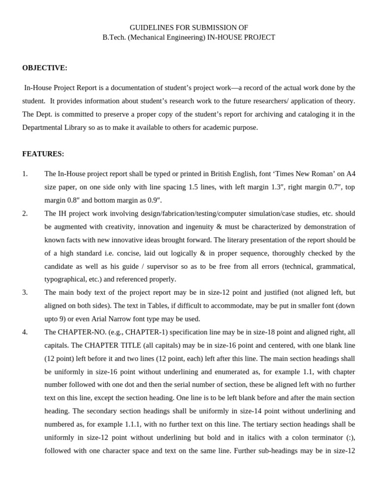 Guidelines For IHP Report | PDF