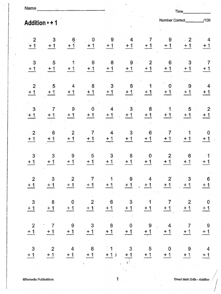 Addition Facts | PDF