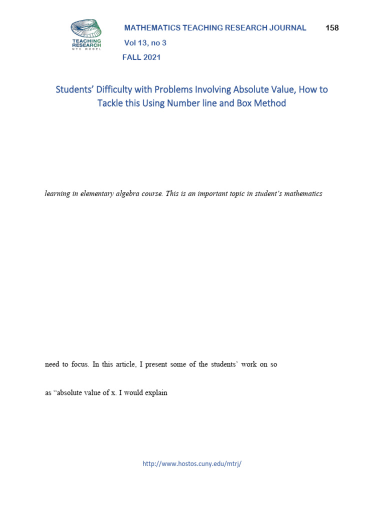 v13n3 Students Difficulty With Problems | PDF | Mathematics | Teaching Methods & Materials
