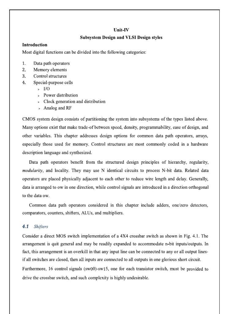 VLSI Design Unit-4 Part 1 | PDF VLSI Design Unit-4 Part 1 | PDF
