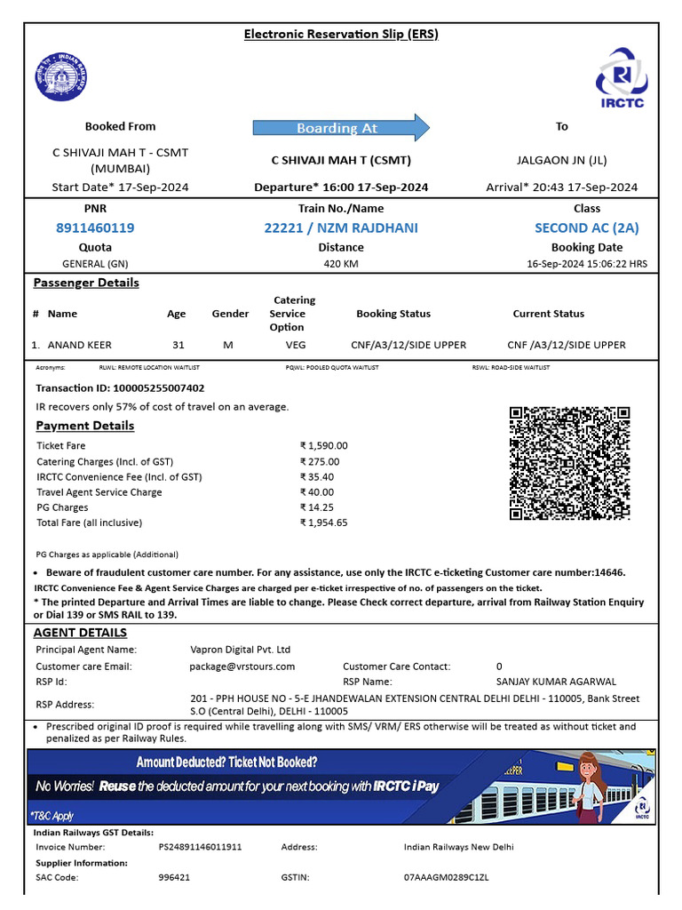 Train Ticket | PDF