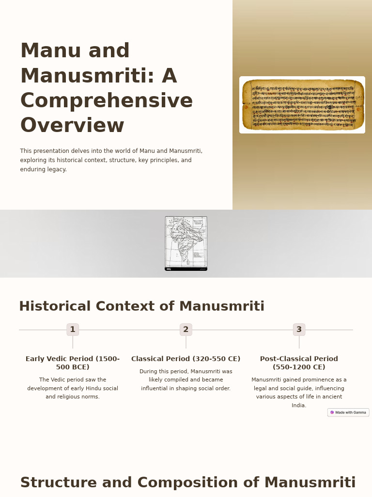 Manu and Manusmriti A Comprehensive Overview | PDF