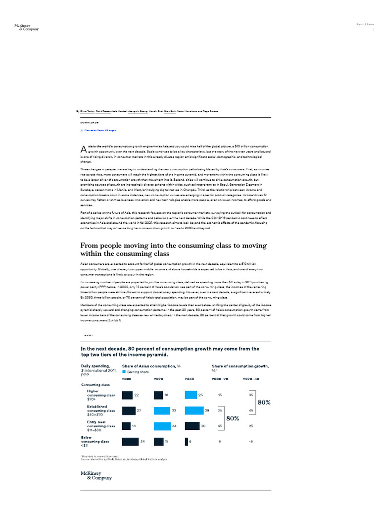 Beyond Income - Redrawing Asia's Consumer Map - McKinsey | PDF