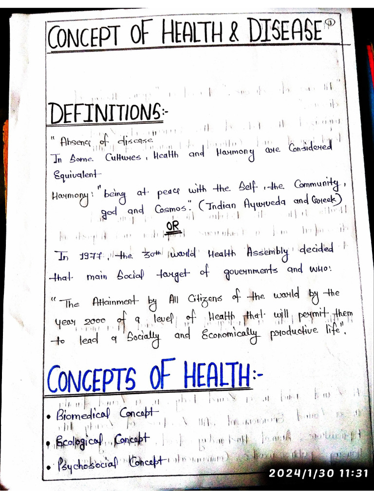concept of health and disease | PDF