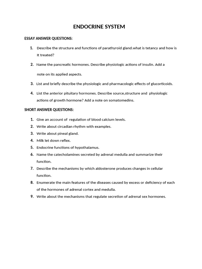 Endocrine System | PDF