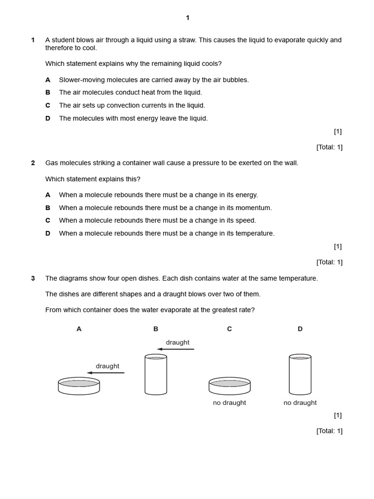 0625 Simple Kinetic Molecular Model of Matter - P2 - QP | PDF