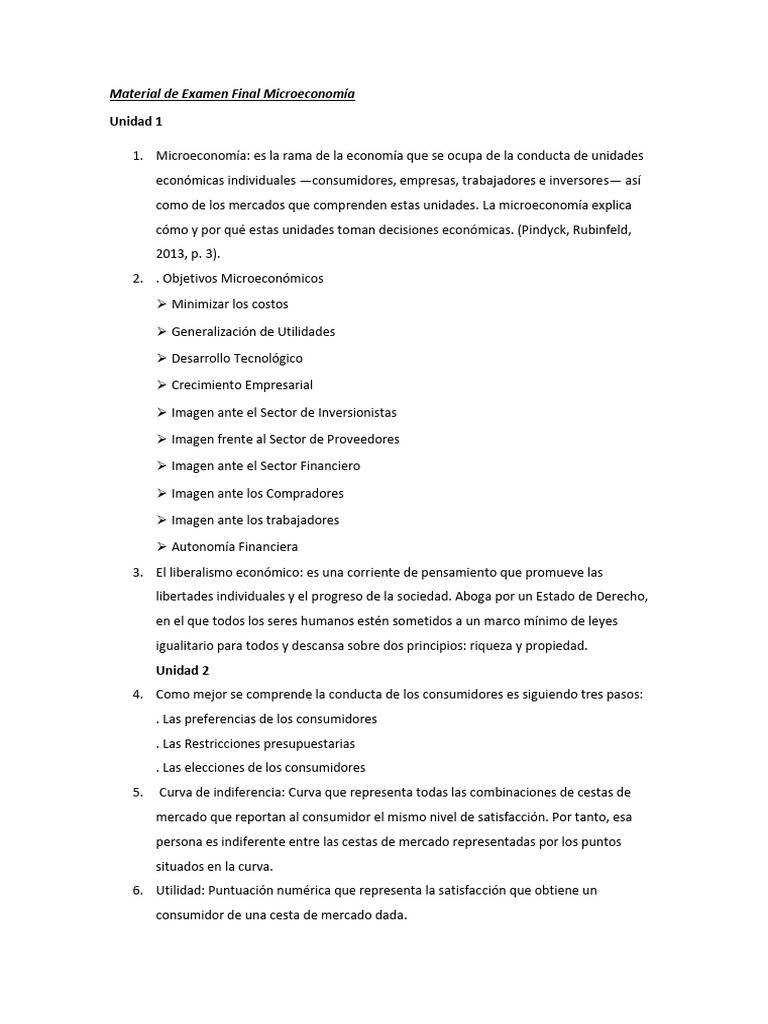 Material de Examen Final Microeconomia | PDF