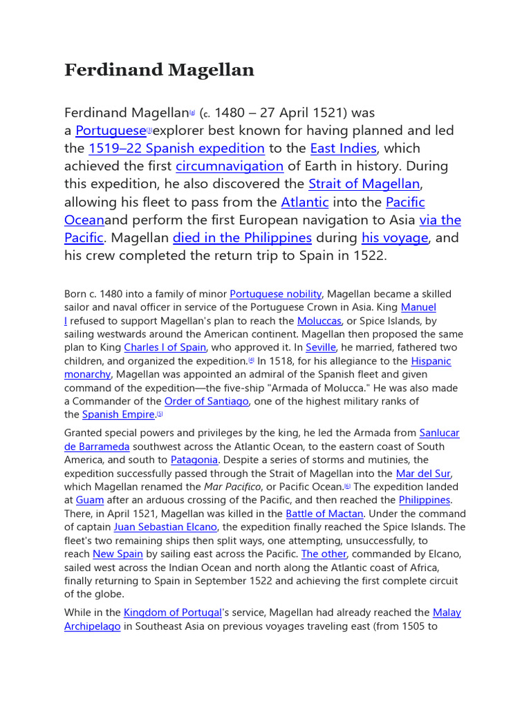 Ferdinand Magellan | PDF
