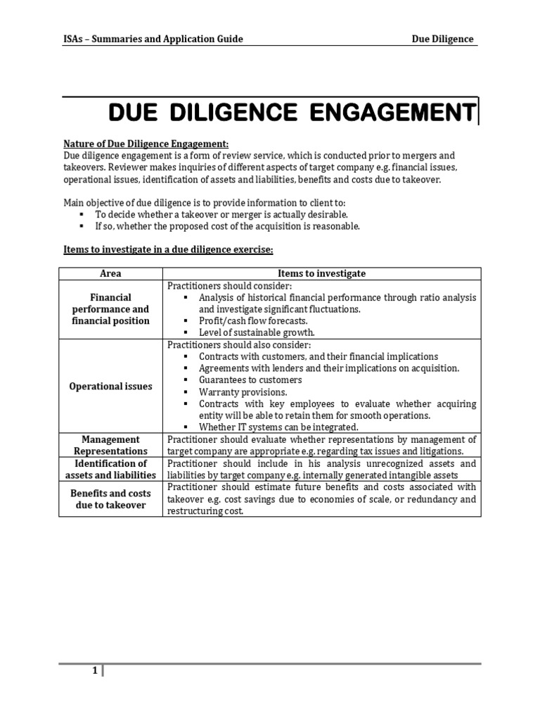 Due Diligence | PDF