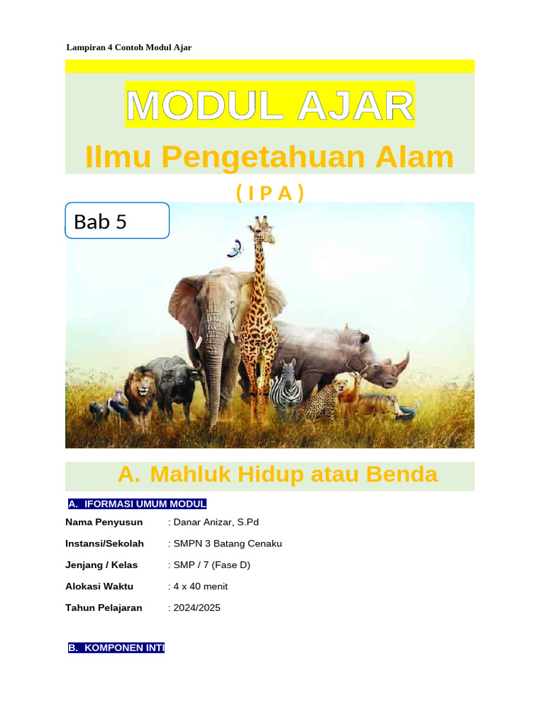 Lam 4 Contoh Modul Ajar - RPP | PDF