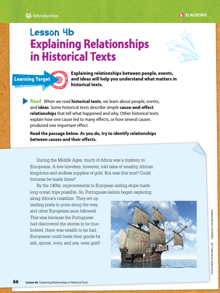 Lesson 4b Explaining Relationships in Historical Text | PDF