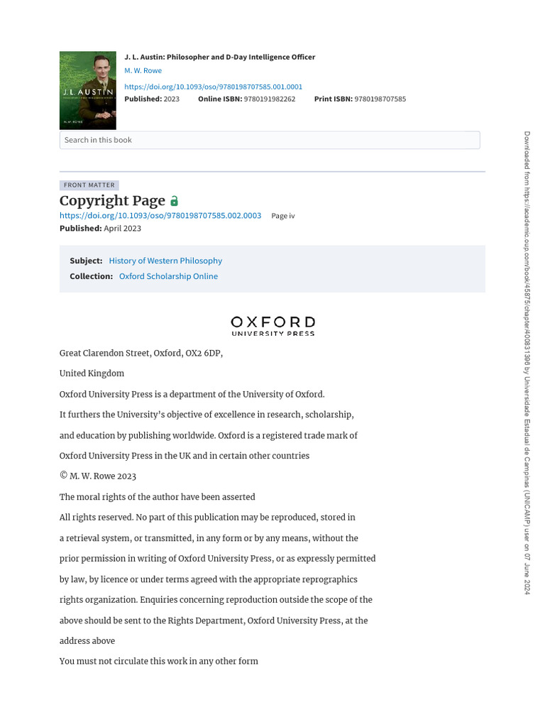 J L Austin - Philosopher and D-Day Intelligence Officer | PDF