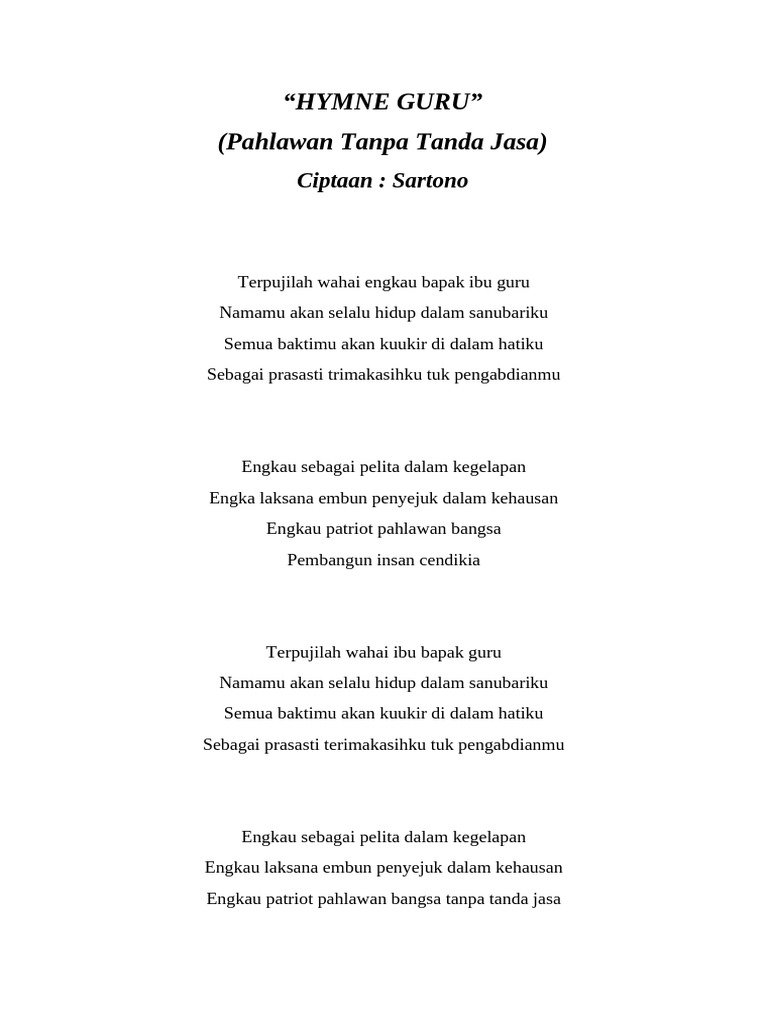 2 Lampiran1 Hymne-Guru | PDF