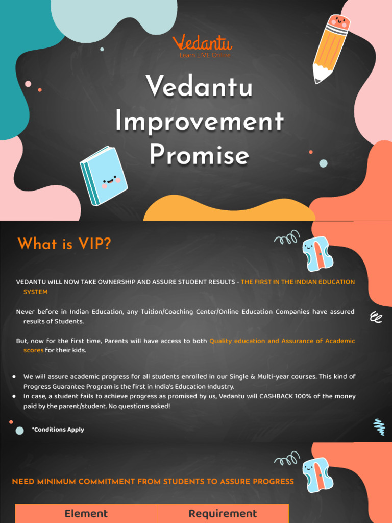Vedantu Improvement Promise | PDF