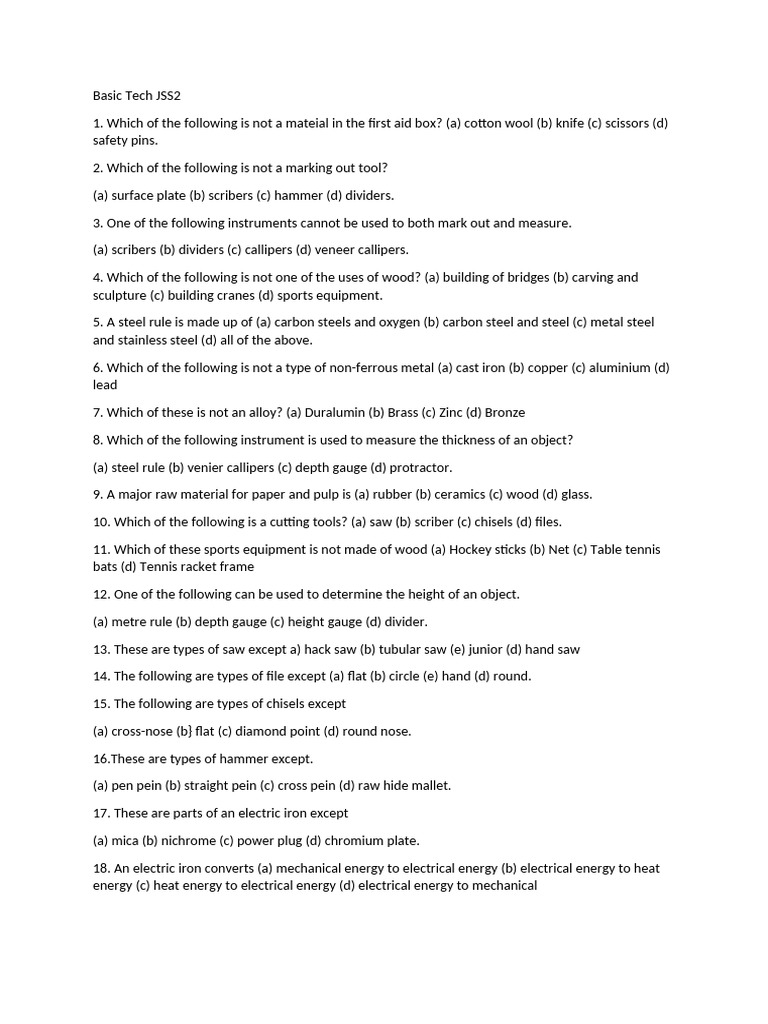 Basic Tech JSS2 2nd Term | PDF | Triangle | Angle