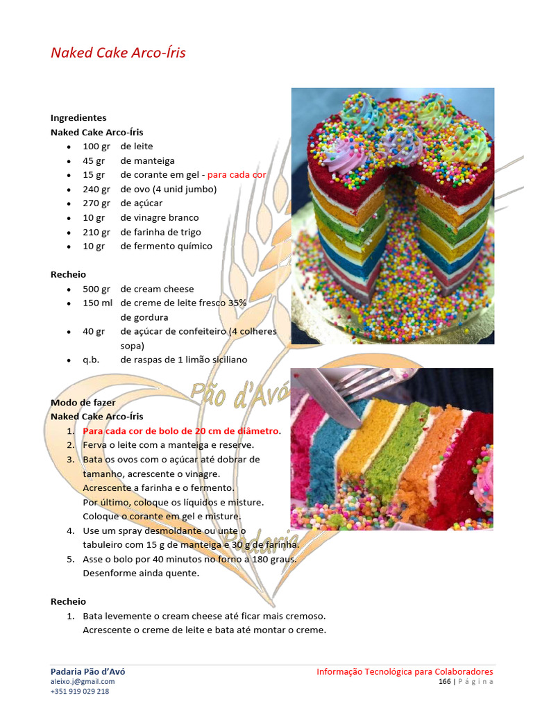 Naked Cake Arco Iris | PDF