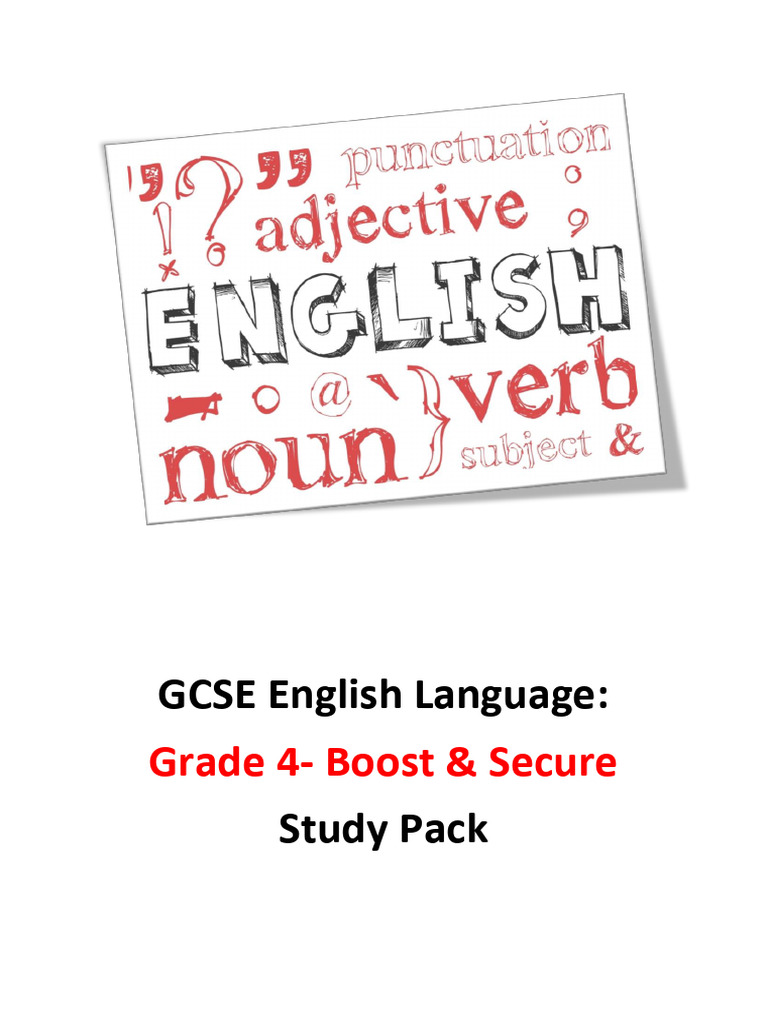 GCSE English Language - Grade 4 Boost & Secure Study Pack | PDF