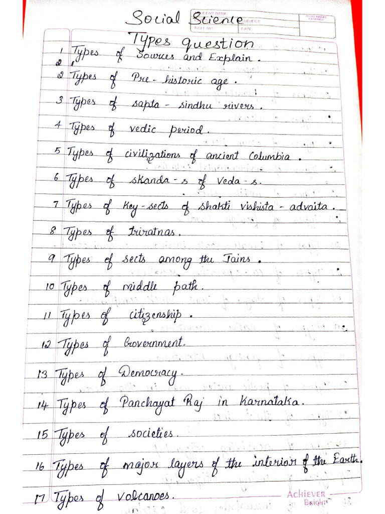 Social Science Types Questions | PDF