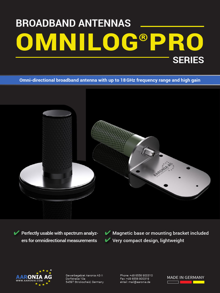 Aaronia OmniLOG PRO Antenna | PDF | Antenna (Radio) | Waves