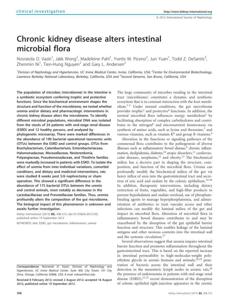Vaziri Et Al. - 2013 - Chronic Kidney Disease Alters Intestinal ...