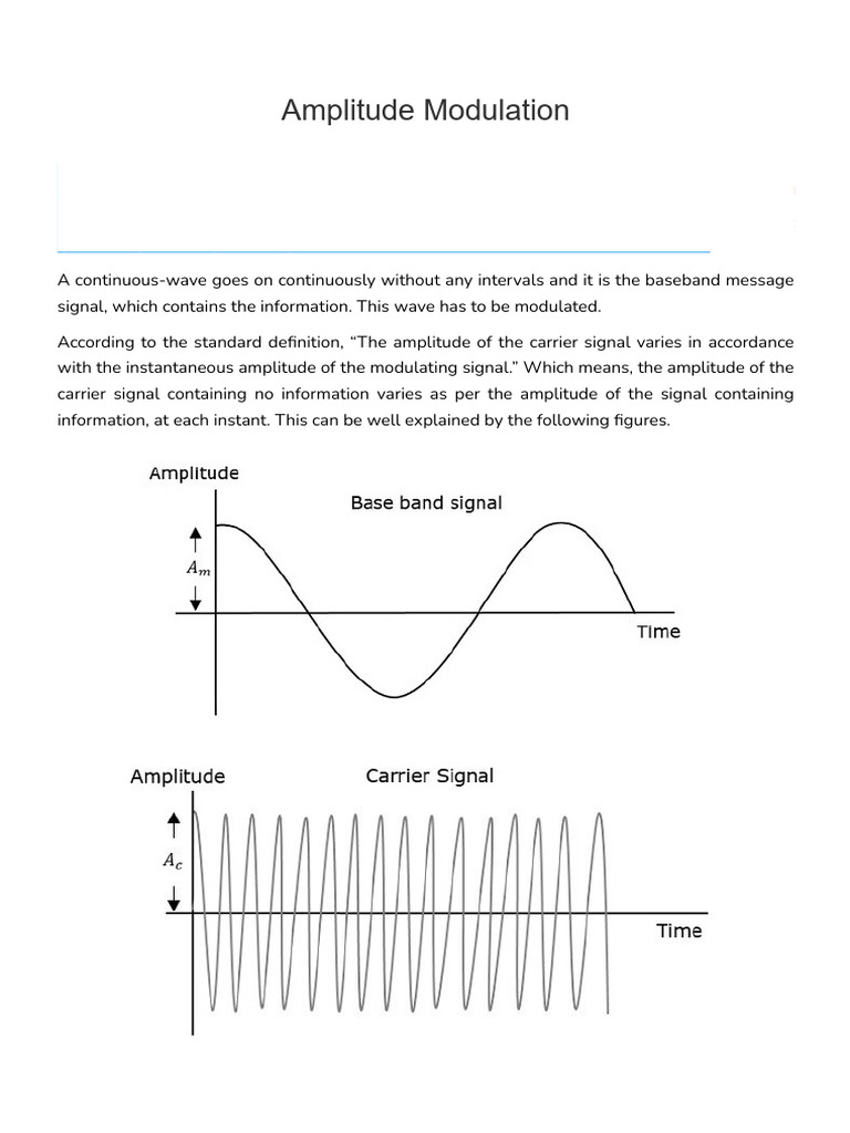 Amplitude Modulation | PDF