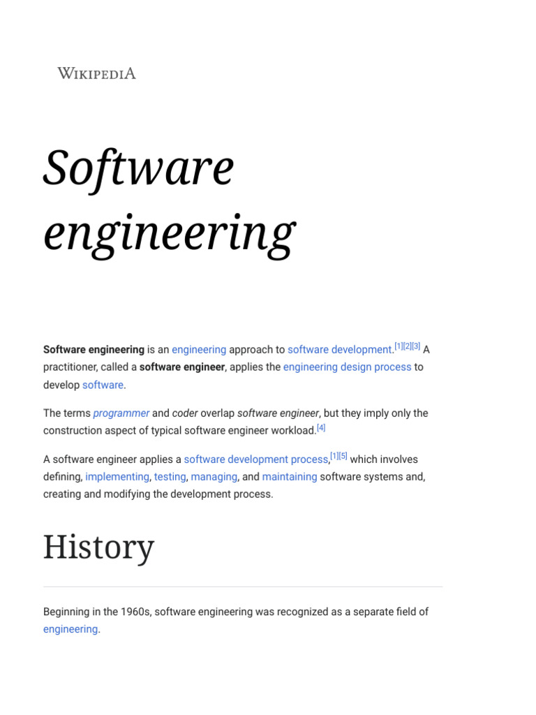 Software Engineering - Wikipedia | PDF