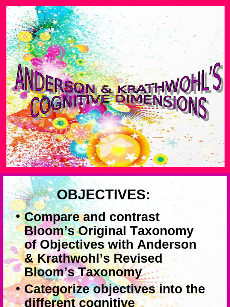 Revised Blooms Cognitive Dimensions | PDF
