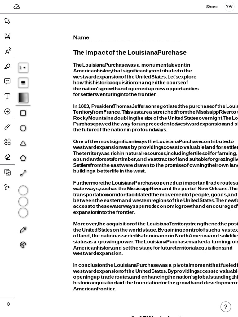 Yeshua Williams - Westward Expansion Worksheet 1 | PDF
